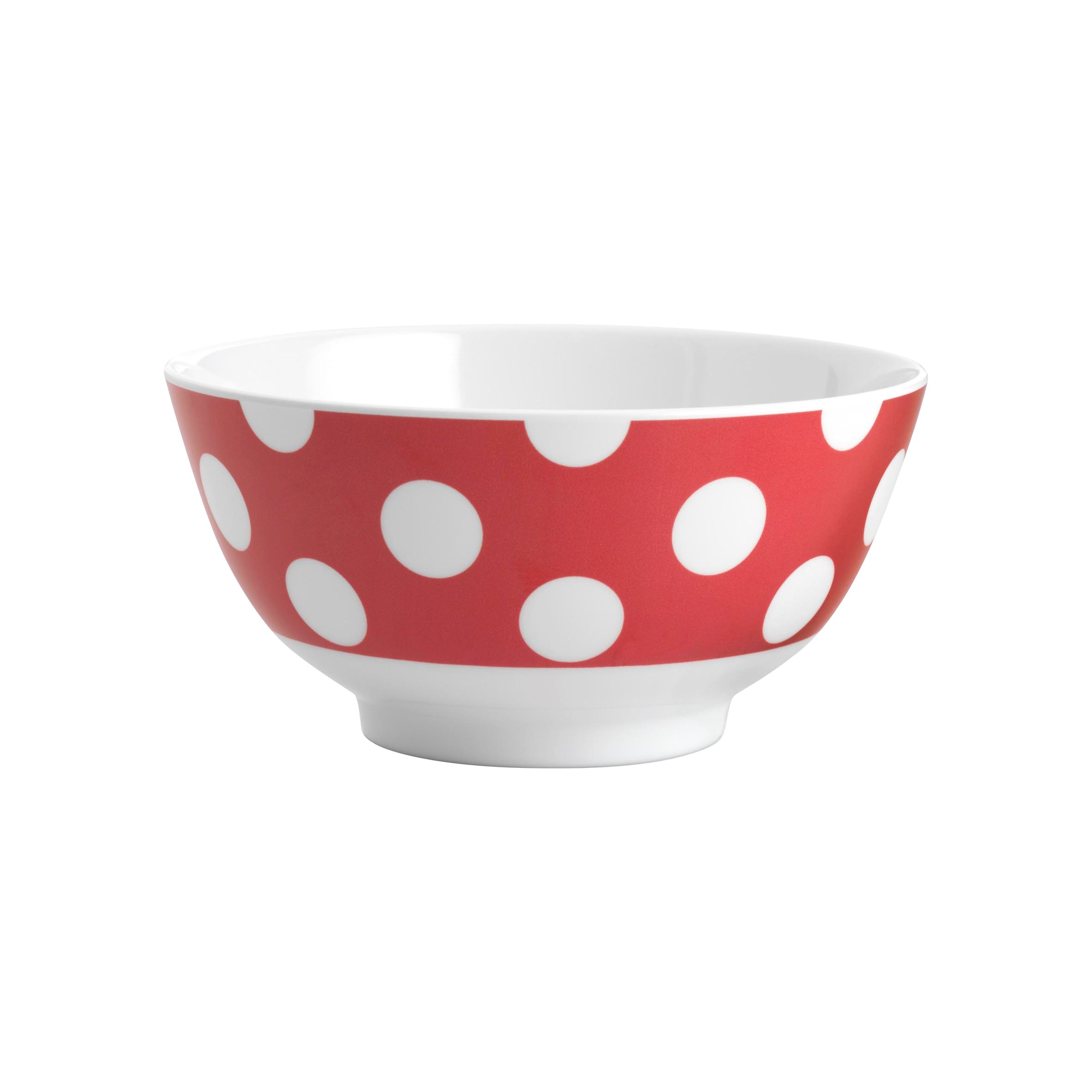 Jab White Dots on Red Bowl 15cm |Kerr Cowan